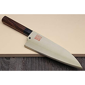 Yoshihiro Ginsanko High Carbon Stainless Steel Mizu Yaki Hongasumi Deba Japanese Fillet Chef Knife 6.5inch (165mm)