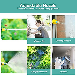 Battery Powered Sprayer, Sprayers in Lawn and Garden with USB Rechargeable Handle, Electric Sprayer with Telescopic Wand 2 Mist Nozzles and Adjustable Shoulder Strap, Potable Garden Sprayer for Garden