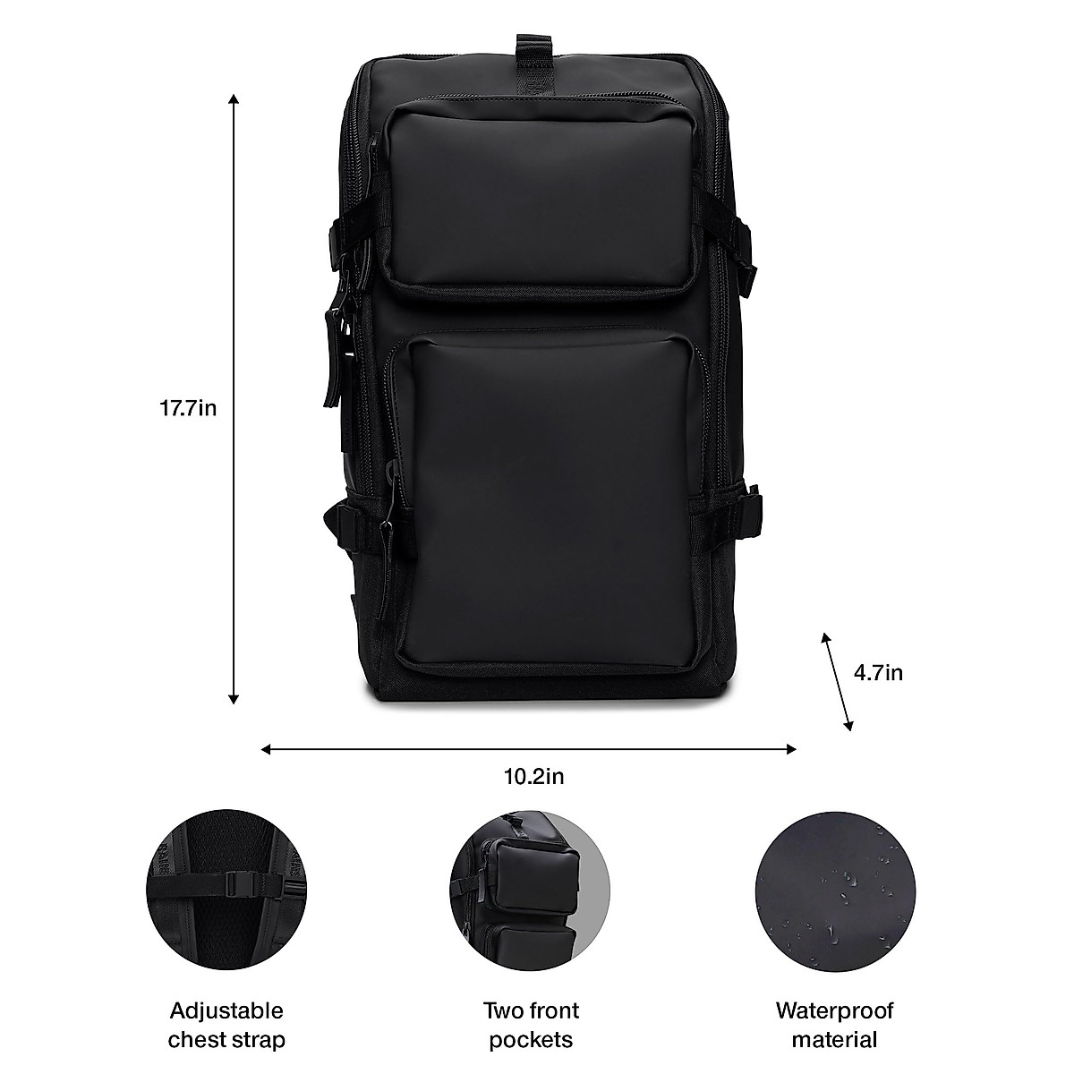 RAINS Trail Cargo Backpack (Black)