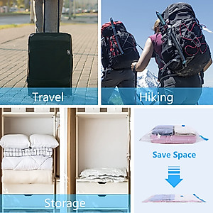 ACAETYT 5 Pack Vacuum Storage Bags, Space Saver Bags (1 Jumbo/2 Large/2 Medium) Compression Storage Bags for Clothes, Vacuum Sealed Bags (Electric Pump Not Included)