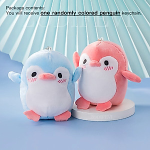 ZODIFEVI 1 Pcs Lovely Penguin Animal Stuffed Doll Plush Toy Keychain Key Holder Bag Pendant Party Favor Gifts Toys For Boys Girls Kids Random Color