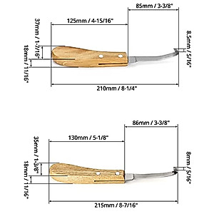QWORK Hoof Knife Set, Left and Right Hand Razor Edge Shaped, Stainless Steel