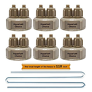Aquarium Choice 6 Pieces CO2 DIY Reactor Bottle Cap Fish Tank DIY Quick Twist co2 Bottle Cap with 118 INCH Long Hoses