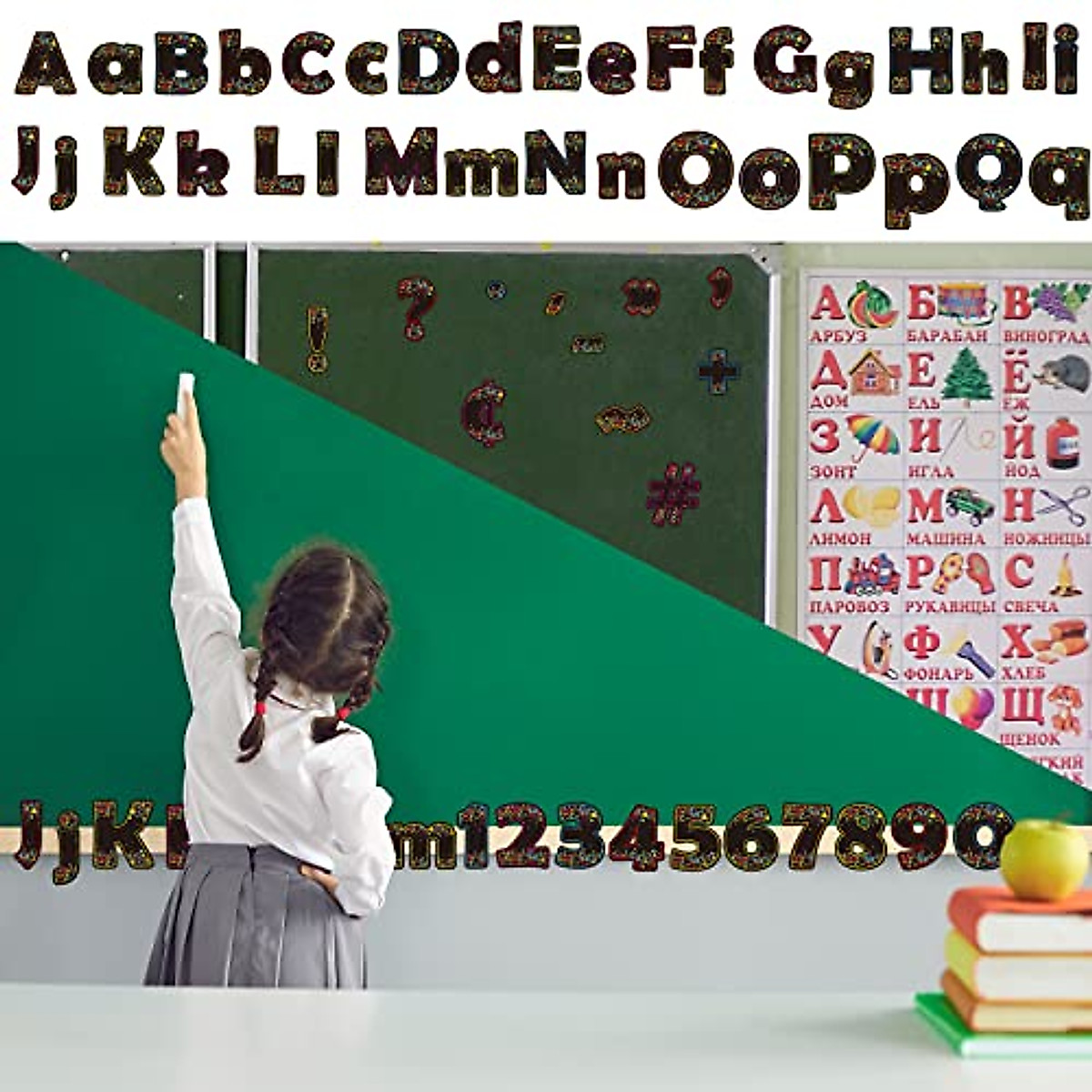 Colorful 76 Pcs Alphabet Letters & Numbers Classroom Set