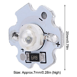 Hyuduo 1W 5V LED Chip Bulb, Light Beads 200lm Brightness High Bead Light Source Chip with Aluminum Plate for Floodlight, Pack of 25(Pure White 60006500K)