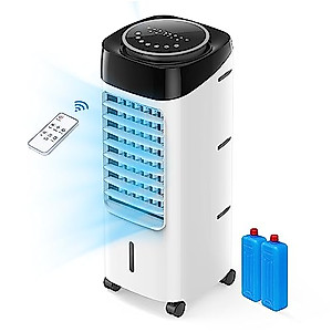 Paris Rhône Evaporative Air Cooler, 3-in-1 Portable Air Conditioners, Air Conditioner Portable for Room, Windowless AC Fan with Remote,120° Oscillation, 3 Wind Speeds, Swamp Cooler for Bedroom Office