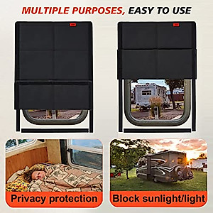 Losrik RV Window Shade Cover - 25 x 16 Inches, Upgraded Foldable RV Vent Insulator, Camper Skylight Door Sun Shades UV Rays Protection Privacy Blackout for Travel Trailer Motorhome