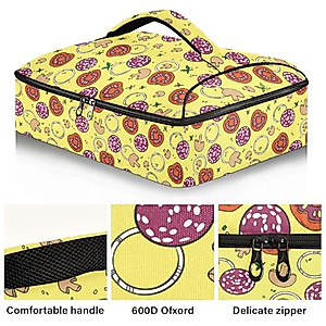Kcldeci Insulated Thermal Food Carrier Insulated Casserole Carrier for Hot or Cold Food,Pizza Onion Rings Tomatoes Insulated Tote Bag for Potluck Cookouts Parties Picnic,Lasagna Lugger