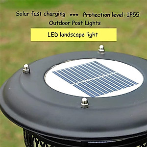 KLFJFD Solar Lights Outdoor,Modern Minimalist Courtyard Lamp,LED Waterproof Post Lights Outdoor Garden Solar Post Lamp,for Home Garden