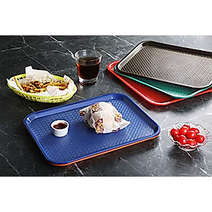 New Star Foodservice 24364 Blue Plastic Fast Food Tray, 10 by 14 Inch, Set of 12