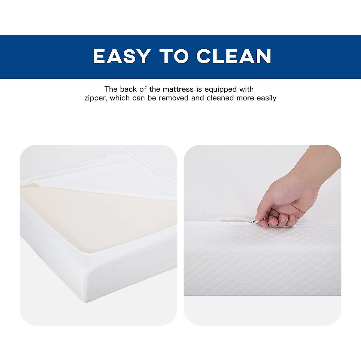 MKDLUFEI 12 Inch Full Size Mattress, Full Mattress, Gel Memory Foam Mattress, Mattress Full Size with Cover for a Cool Sleep & Pressure Relief, Memory Foam Mattress Full, CertiPUR-US Certified, White