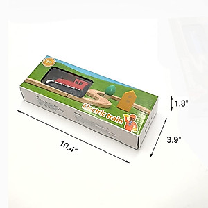 DSHMIXIA Battery Operated Cargo Train for Wooden Train Track Set Toys for Toddlers 3 4 5 Year Old Boys Kids Magnetic Couplings Construction site Fram Harbor Vehicle (Without Battery)