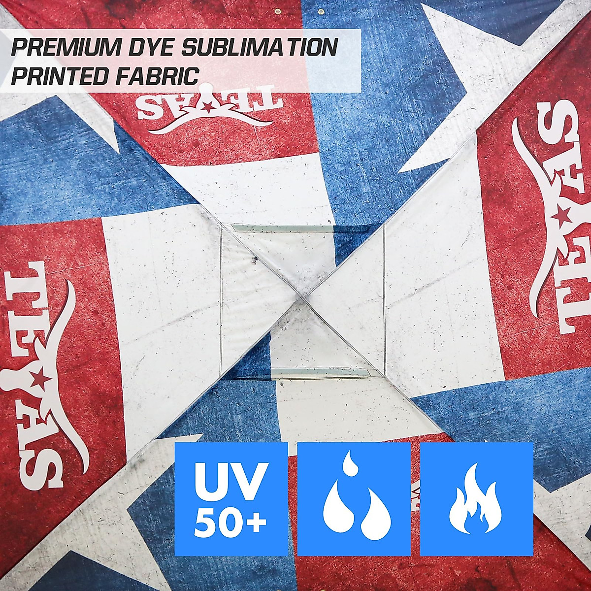 EAGLE PEAK 10x10 Pop Up Canopy, Instant Outdoor Canopy Tent, Straight Leg Pop Up Tent for Parties, Camping, The Beach and More, 100 Square Feet of Shade, Texas NEW