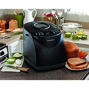Hamilton Beach (29882C) HomeBaker 2 Lb. Bread Maker Machine with 12 Program Cycles, Non-Stick Dishwasher-Safe Pan and 2 Kneading Paddles, Black (Renewed)