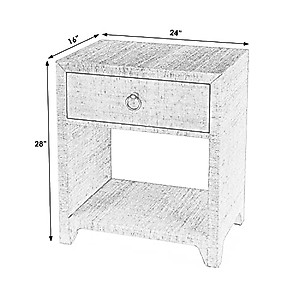Butler Specialty Company ASOS Raffia 1 Drawer Nightstand - Navy Blue