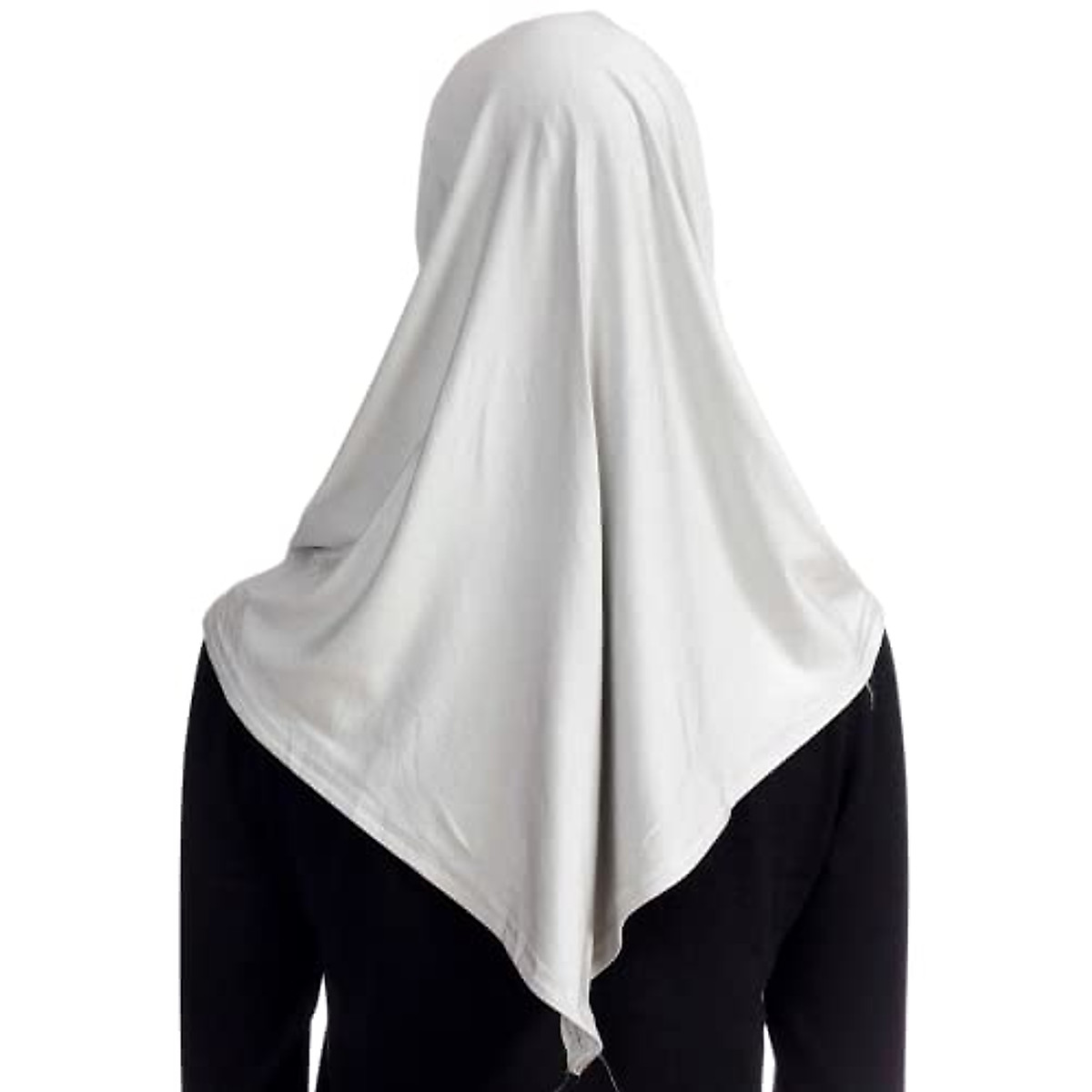 Prien Plain Ready To Wear Hijab for Women, Muslim Instant Turbans, Soft Jersey Scarf, Islamic Clothes, Long Hijabs, Abaya (Grey)