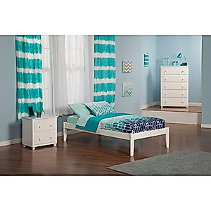 AFI Concord Twin XL Platform Bed with Open Foot Board in White