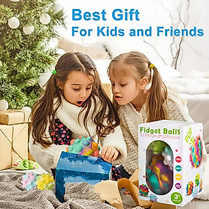 Stress Balls Fidget Toys for Adults and Kids Gift, Big Squishy Pop It Sensory for Autism Relief (1 Big Red and 2 Small Balls)