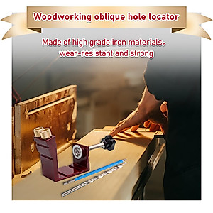 Comidox 1Set 15°Woodworking Inclined Hole Locator Hole Jig Kit Pocket Hole Drill Guide Jig Set for Professionals and Tool Enthusiasts