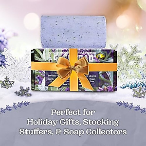 Amish Farms Natural Soap Bar, Exfoliating Sage, Lavender Scent, Made in USA - Vegan Face & Body Soap Scrub for Sensitive Skin - No Parabens or SLS Soap, Handmade Soap (4 Bars)