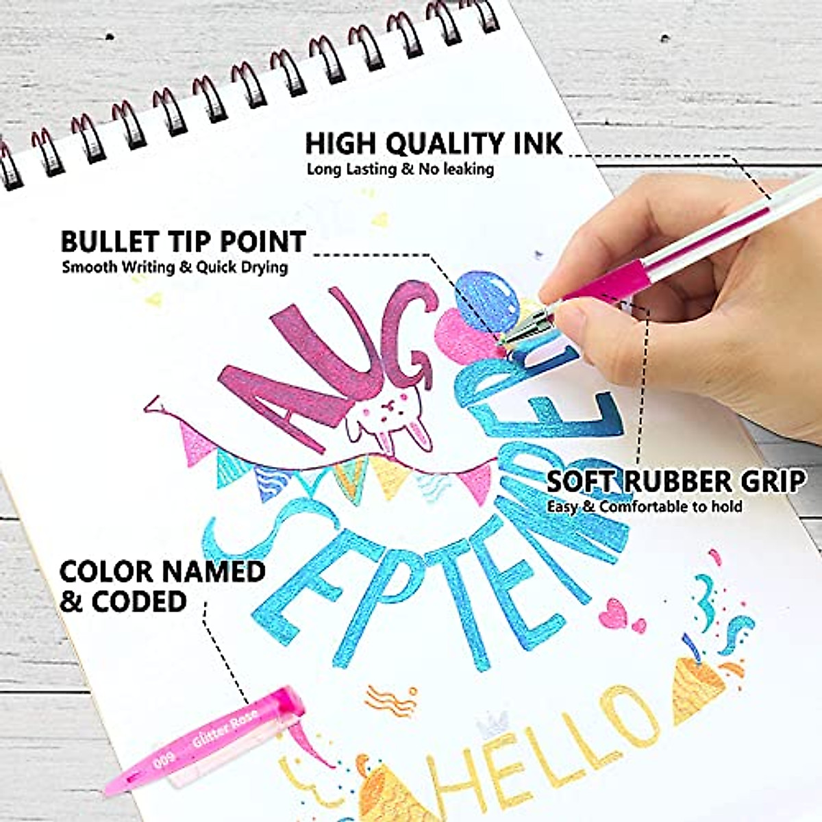 Shuttle Art Gel Pens, 120 Pack Gel Pen Set Packed in Metal Case, 60 Unique Colors with 60 Refills for Adults Coloring Books Drawing Doodling Crafts Scrapbooking Journaling