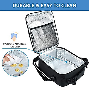 ZPP Lunch Box for Men Women Adults Small Lunch Bag for Office Work - Reusable Portable lunch box, Black