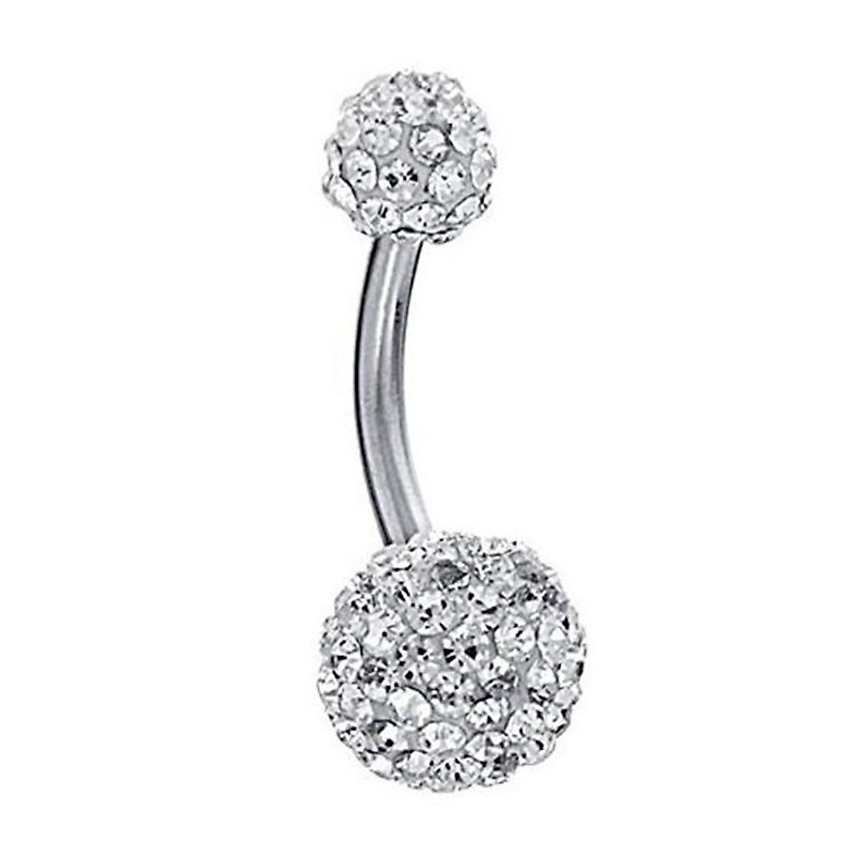 Kiokioa 316L Titanium steel Bling Disco Ball Crystal Belly Button Navel Ring Christmas Gifts 14 G