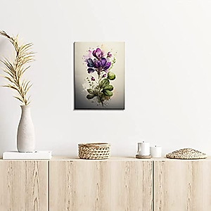 Canvas Wall Art Bathroom Decor Canvas Wall Art ，Very Good Alfalfa Flower Picture Artwork ​Wall Decoration 12x18 Frameless