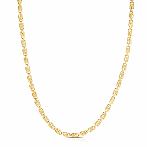 Floreo 10k Yellow Gold 3mm Solid Turkish Rope Chain Necklace, 24 Inch