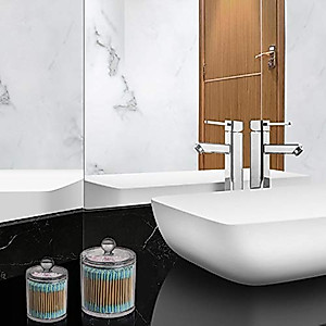 Tbestmax 10/20/36 Oz Cotton Swab/Ball/Pad Holder, Qtip Apothecary Jar Clear Bathroom Containers Dispenser Clear Lids for Storage 3 Set