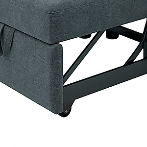 Melpoemene Sleeper Sofa Chair Bed, Modern 3-in-1 Convertible Sofa Bed Pull-Out Sleeper Lounger with Adjustable Backrest for Small Space, Livingroom, Bedroom,Deep Blue