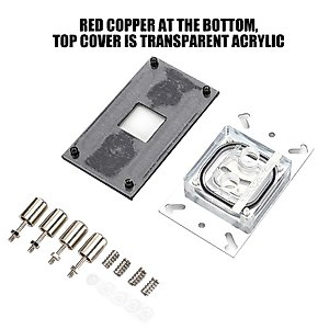 Bewinner PC Water Cooling Block,Computer CPU Water Cooling Block Waterblock Copper Base with Micro Channel,for AM2 / AM2+ / AM3 / AM3+ / AM4 / FM2+ CPU,Processed with Anti-Oxidization Technology