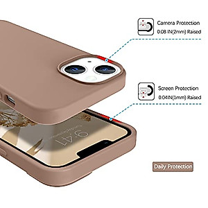 GUAGUA Compatible with iPhone 13 Mini Case Liquid Silicone Soft Gel Rubber Slim Thin Microfiber Lining Cushion Texture Cover Shockproof Protective Phone Case for iPhone 13 Mini 5.4 Inch Khaki