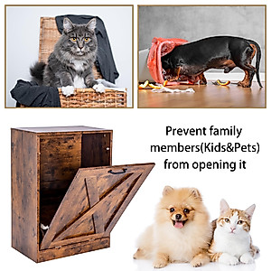 Zedesey 13 Gallon Wooden Tilt Out Trash Cabinet Hidden Trash Can Kitchen Recycling Cabinet Laundry Cabinet for Kitchen, Living Room (Brown)