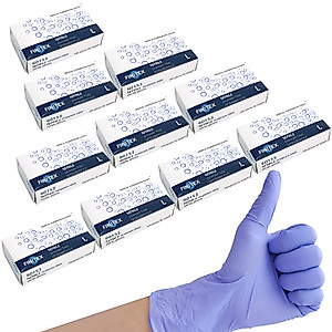 FINITEX Disposable Nitrile Exam Gloves 1000 PCS - 3.2mil Ice Blue Powder-free Latex-Free Gloves Examination Home Cleaning Food Gloves (S)