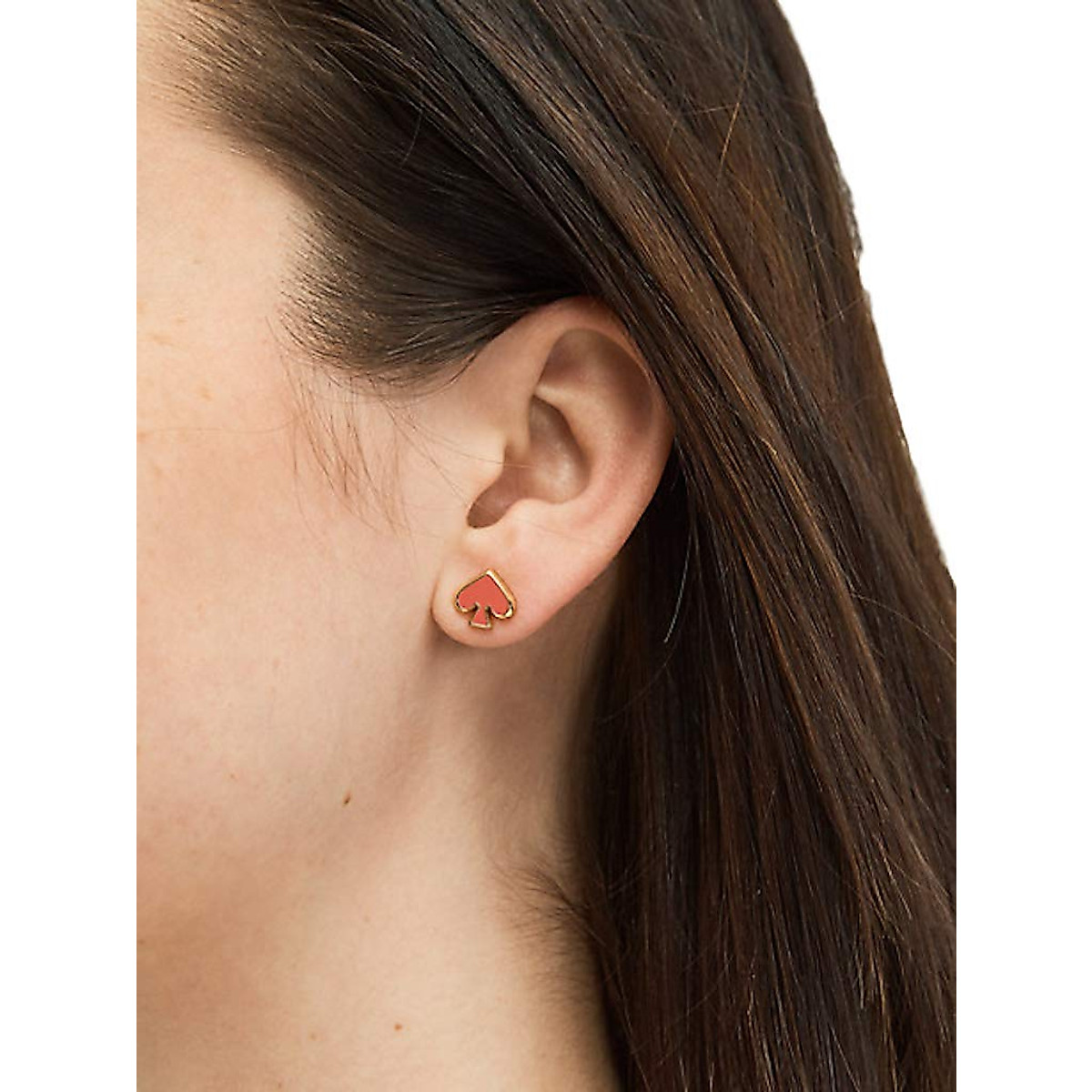 Kate Spade Everyday Spade Enamel Stud Earrings in Coral