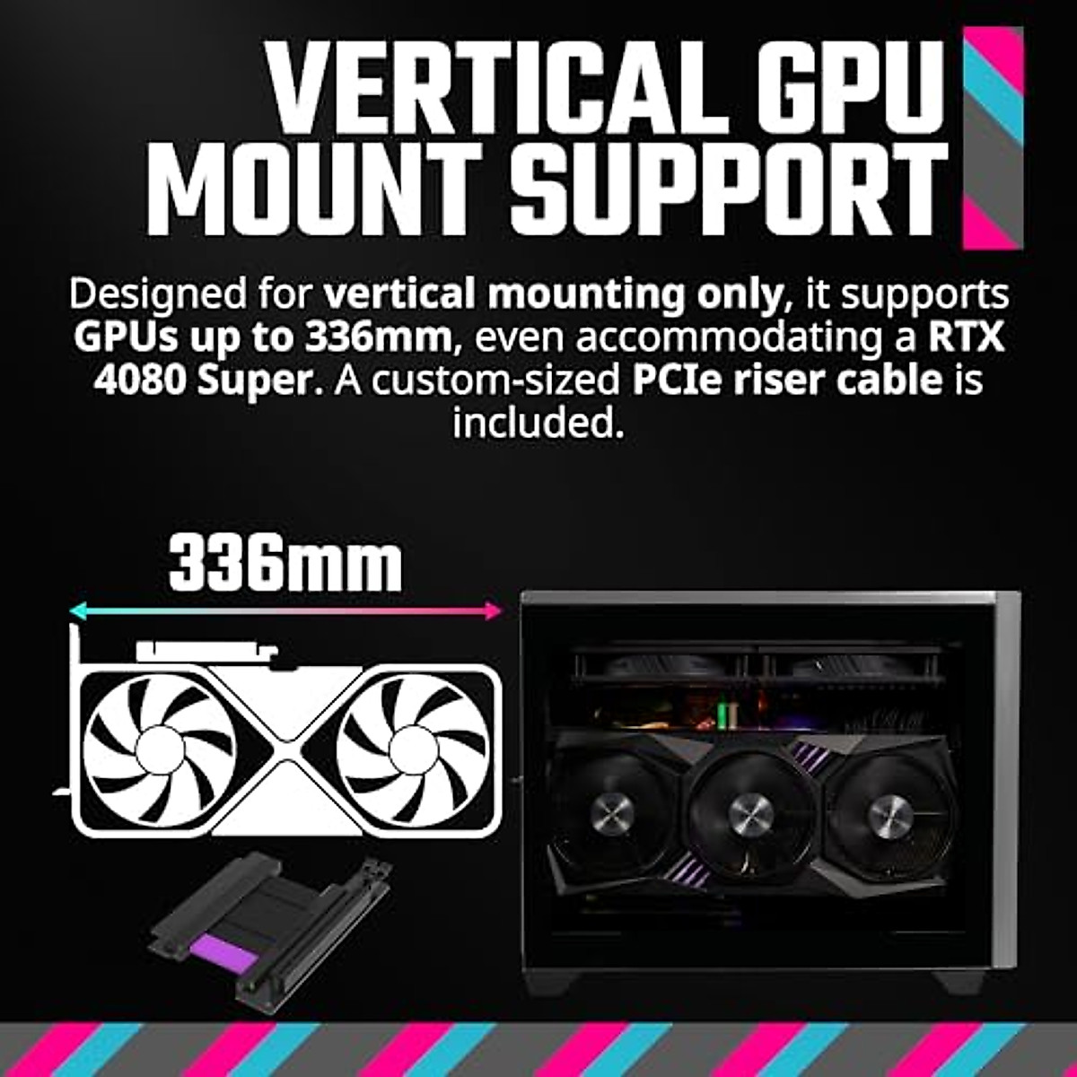 Cooler Master NR200P MAX Mini-ITX Case with 280mm AIO, 850W SFX PSU, Vertical GPU Mount, PCIe Gen4 Riser, Glass or Vented Panel