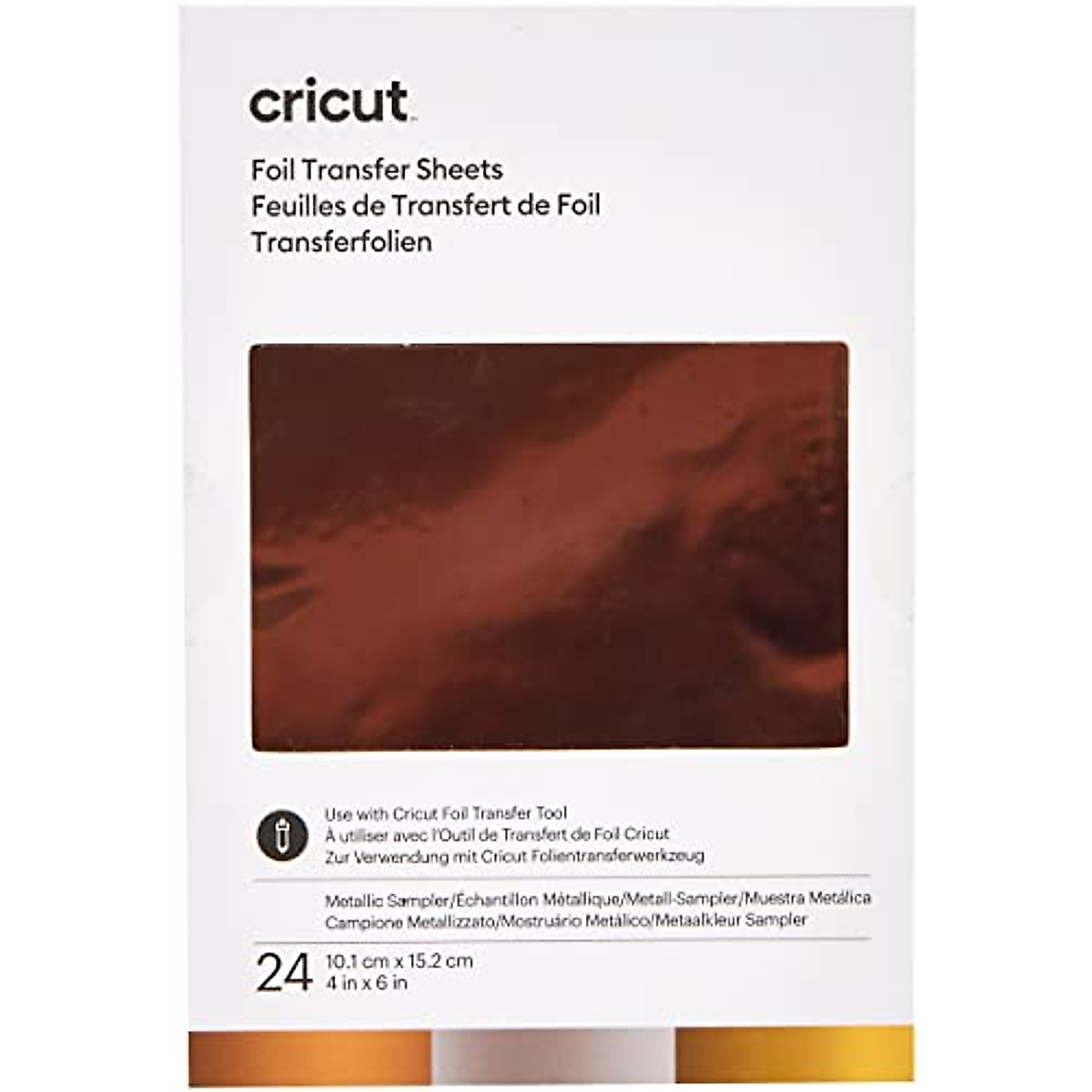 Cricut 2008716 Foil Transfer Sheets Sampler, Metallic (24 ct), 24 Pack