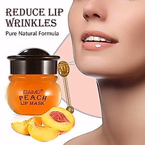 Lip Mask, Lip Sleeping Mask Lip Scrubs Exfoliator Moisturizer Repairs Dry Lips Treatment Peach Moisture Lip Care Scrub