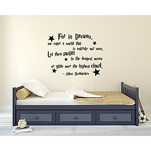 Decalzone Inc for in Dreams We Enter A World That is Entirely Our Own Albus Dumbledore Quote Wall Decal Harry Potter Vinyl Wall Decal Stickers Nursery Kids Baby Children Decor