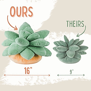 Flower Pillow Succulent Pillow 16" Leaf Pillow | 3D Potted Plant Pillow Plant Plush | Nature Decor Decorative Throw Cactus Pillow | Succulent Gifts Succulent Pillows | Indie Pillow Cute Plant Plushies