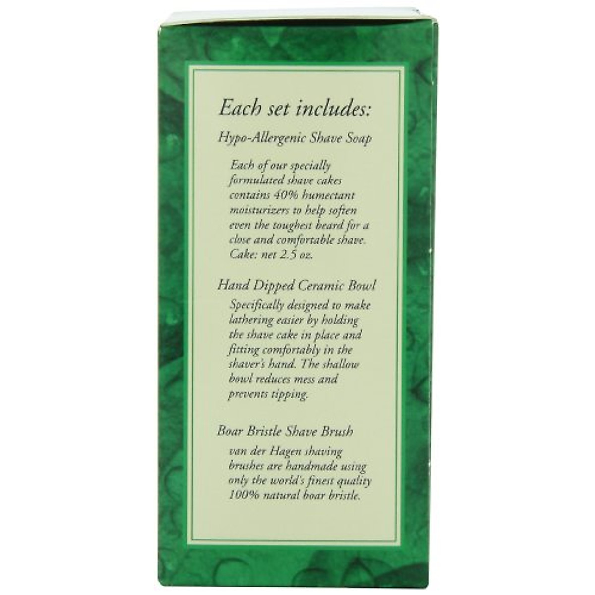Van Der Hagen Premium Shave Set (2.5 oz. Soap, Bowl, Brush)