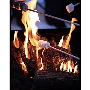 FIREPIT STIX 100 pk | Bamboo Marshmallow ROASTING STICKS | 36" Long 5"mm Thick Extra Long Heavy Duty | Semi-Dulled Point | Wooden BBQ S'Mores Hot Dog Skewer | Great for Parties (100 pack)