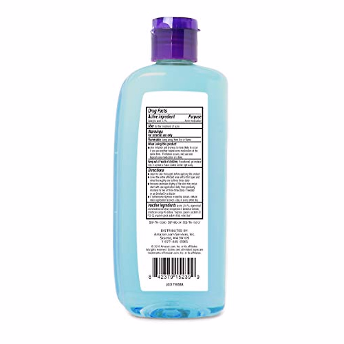 Amazon Brand - Solimo Deep Cleaning Astringent for Sensitive Skin, Salicylic Acid 0.5% Acne Medication, 8 fl oz (Pack of 1)