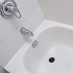 4 Pieces Tub Stopper Set Rubber Sink Stopper Drain Plug with Hanging Ring for Bathtub, Kitchen and Bathroom, Black (1-5/8'')