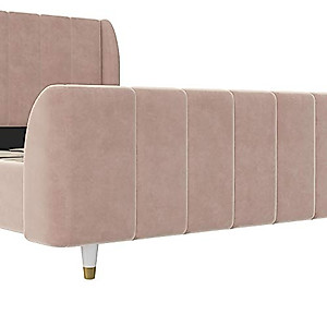 Little Seeds Valentina Kids' Full Upholstered Bed, Pink Velvet