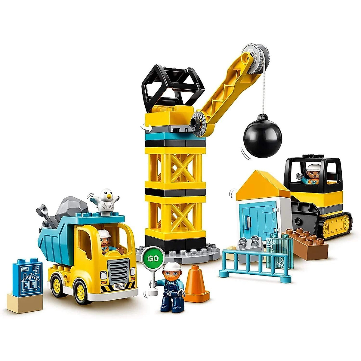 LEGO DUPLO Construction Wrecking Ball Demolition 10932 Toy for Preschool Kids; Building and Imaginative Play with Construction Vehicles; Great Developmental Gift for Toddlers (56 Pieces)