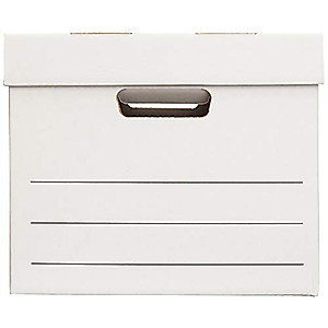 Amazon Basics Medium Duty Storage/Filing Boxes with Lid and Handles - Legal/Letter Size, 16.2 x 12.5 x 10.5 inches, 12-Pack