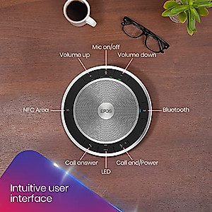 Global Teck Worldwide GTW Bundle EPOS - Sennheiser SP 30 Speakerphone w/Microfiber Cloth, Compatible w/Teams, Zoom, Webex, Skype, Mobile, Tablets, PC/Mac