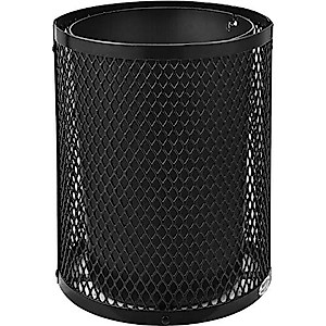 Global Industrial Thermoplastic Coated Mesh Receptacle w/Rain Bonnet Lid, 36 Gallon, Black